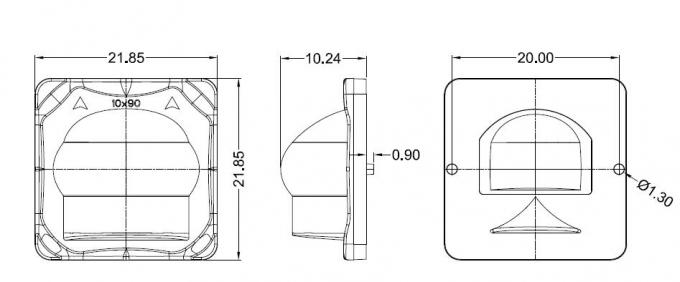 Single LED Lens LED Optics Lenses 10x90 Degree For Wall Washer Light