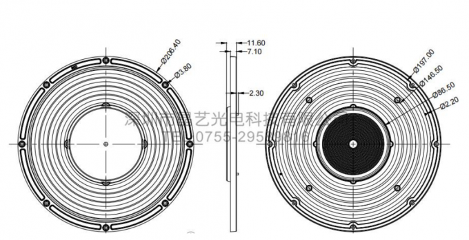 XH0490D-20614-JYQAA High Pressure Ring Mining LED Lens Array SMD3030
