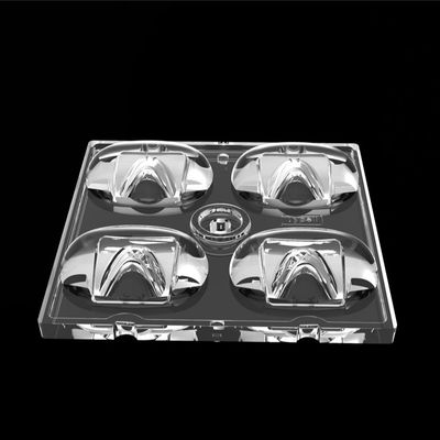 50*50mm TYPE2 Asymmetrical 4 In 1 LED Light Lens PC Material For Flood ...