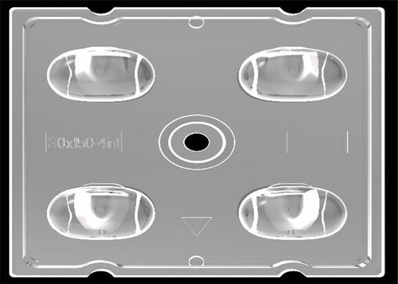 2x2 Array LED Street Light Lens 50*150 Degree Beam Angle With Cree XTE LED