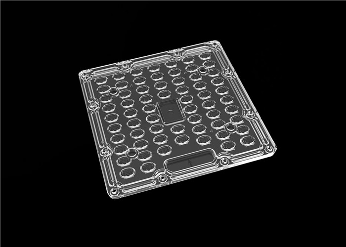 64 LEDs 3030 SMD LED Lens , L130*W130mm Dimension LED Street Light Lens